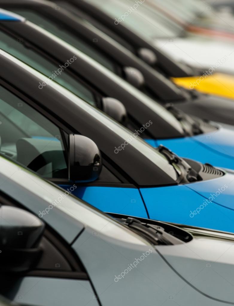 Car wingmirrors on display on dealers forecourt Stock Photo by ...