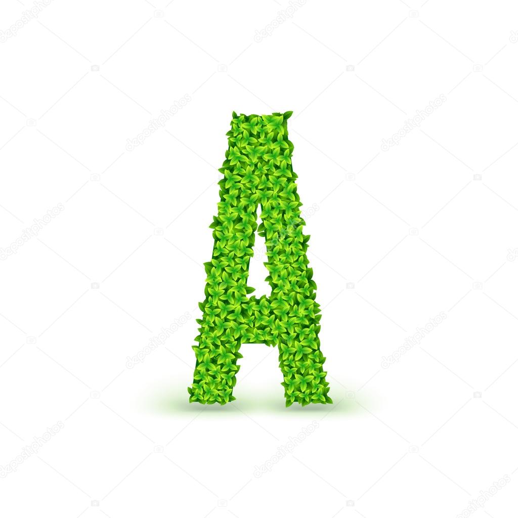 Green Leaves font A. Stock Vector Image by ©master-erik #78328546