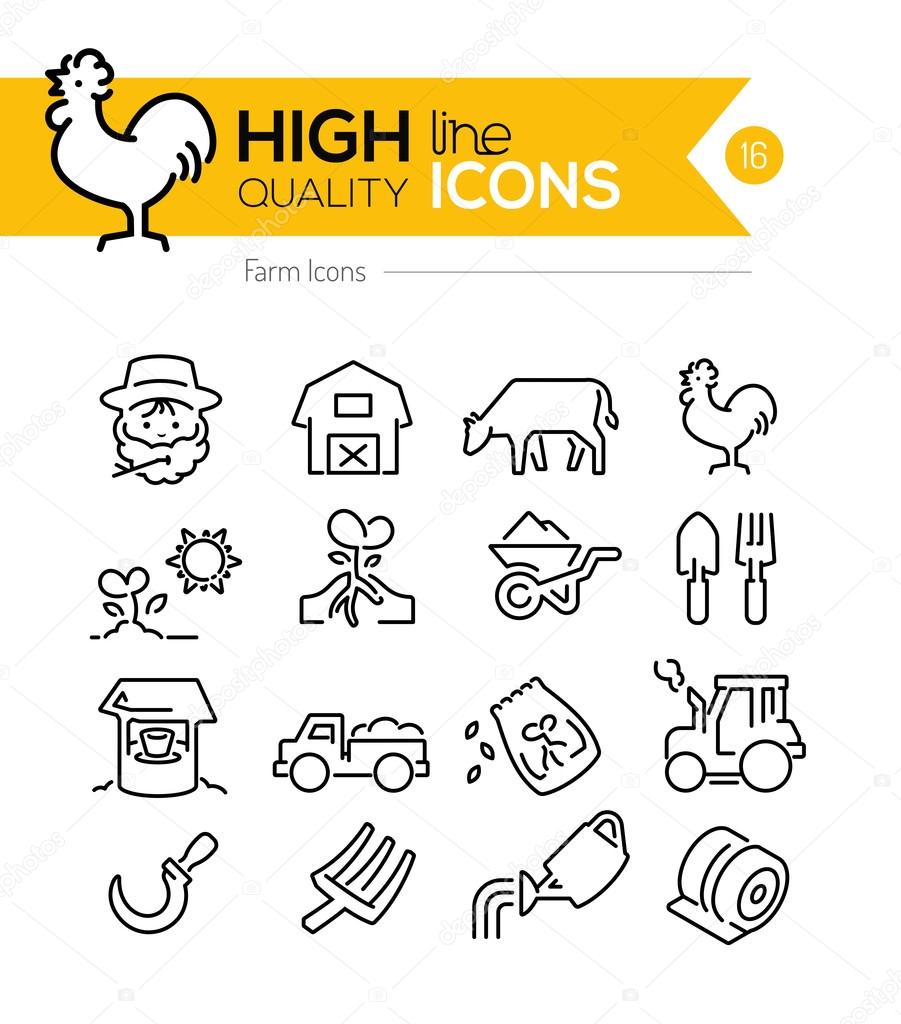 Farm Line Icons Stock Vector by ©Tantoon #81574606