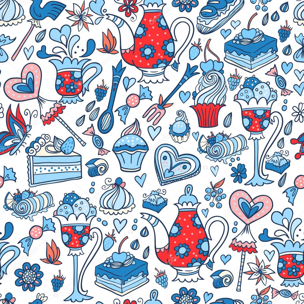 Tea party pattern Stock Vector Image by ©mzwonko #62985405