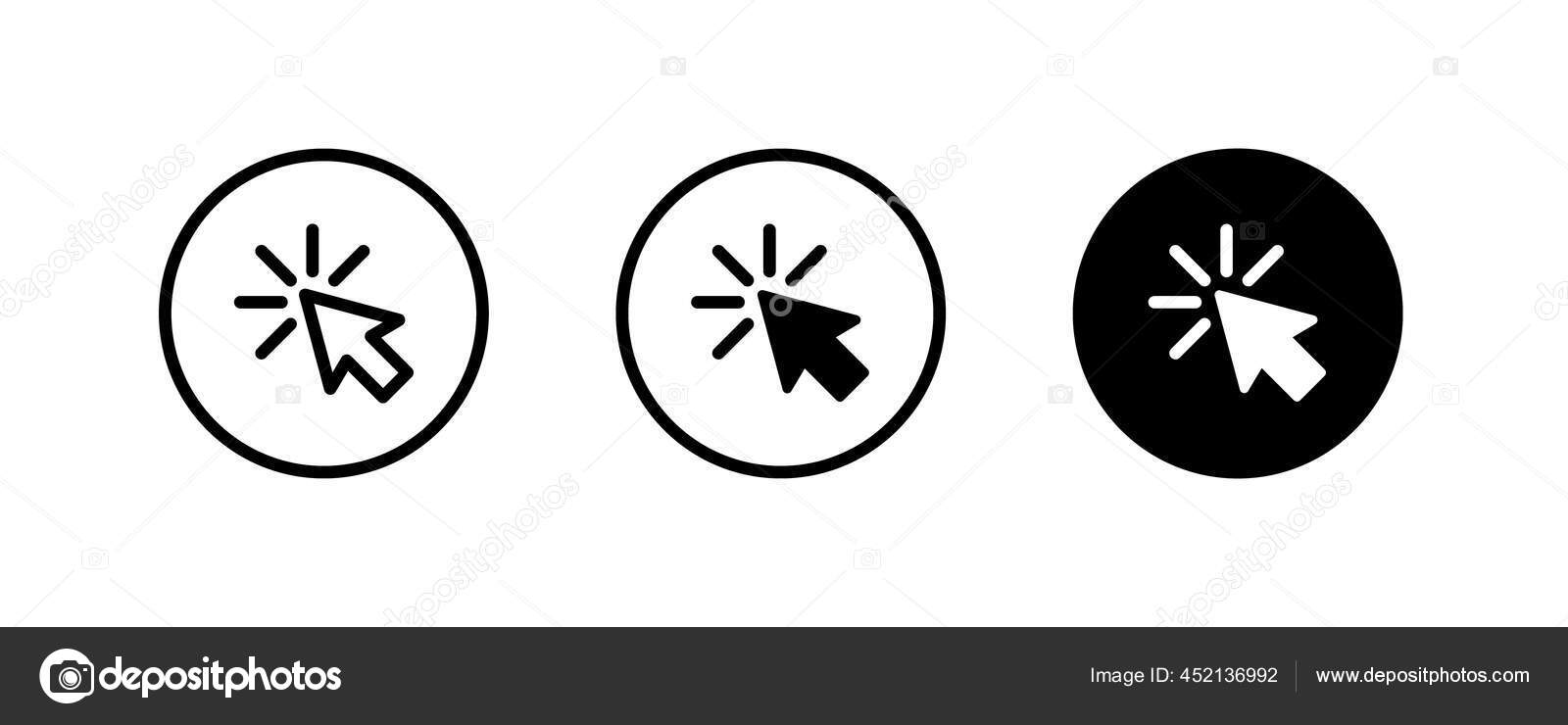 Arrow Cursor Click Icon Page Pointer Clicking Icons Button Vector Stock ...