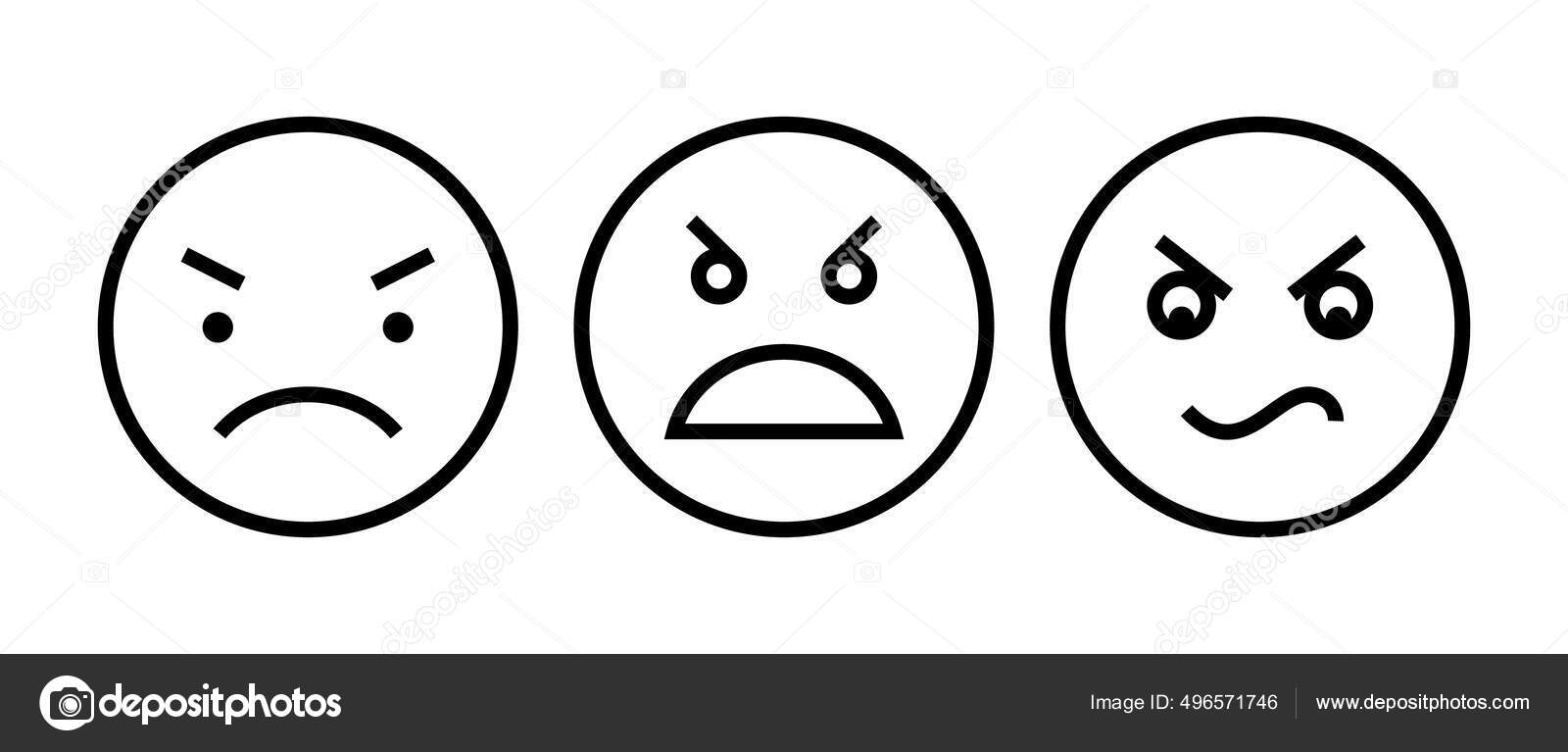 Angry Emotion Reaction Symbol Furious Icon Button Vector Sign Symbol ...