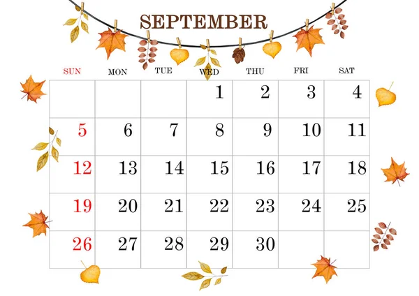 September calendar Stock Photos, Royalty Free September calendar Images ...