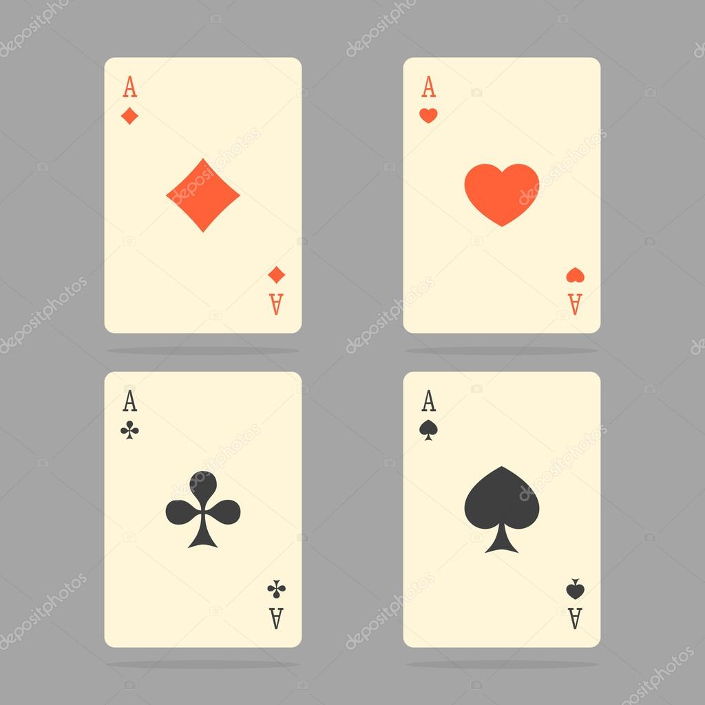 Ases jugando cartas. Conjunto de cartas de juego de as vector . Vector ...