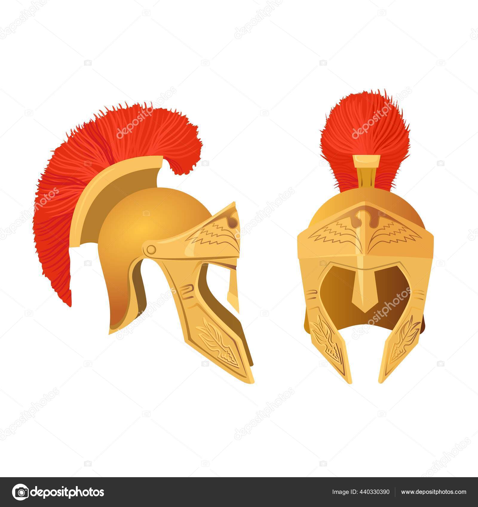 Ancient Roman Helmets Front View