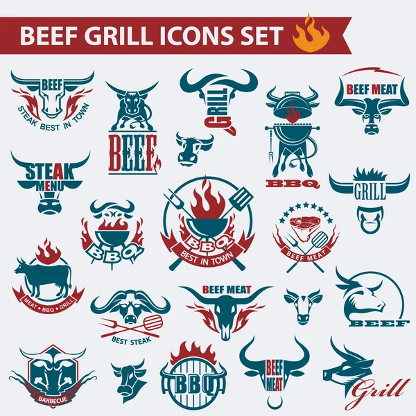 Beef meat icons Stock Vector by ©alexkava 71041937