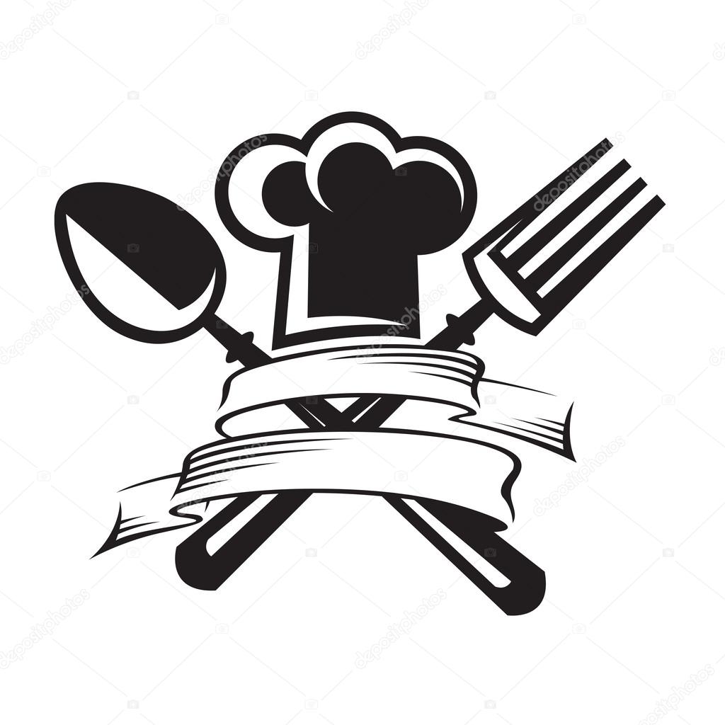 Sombrero de chef con cuchara y tenedor Vector de stock #63162923 de ...
