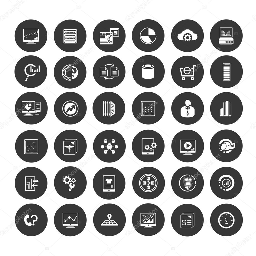 Big data, information technology icons — Stock Vector © loopang #107188074 Big data, information technology icons — Stock Vector © loopang #107188074