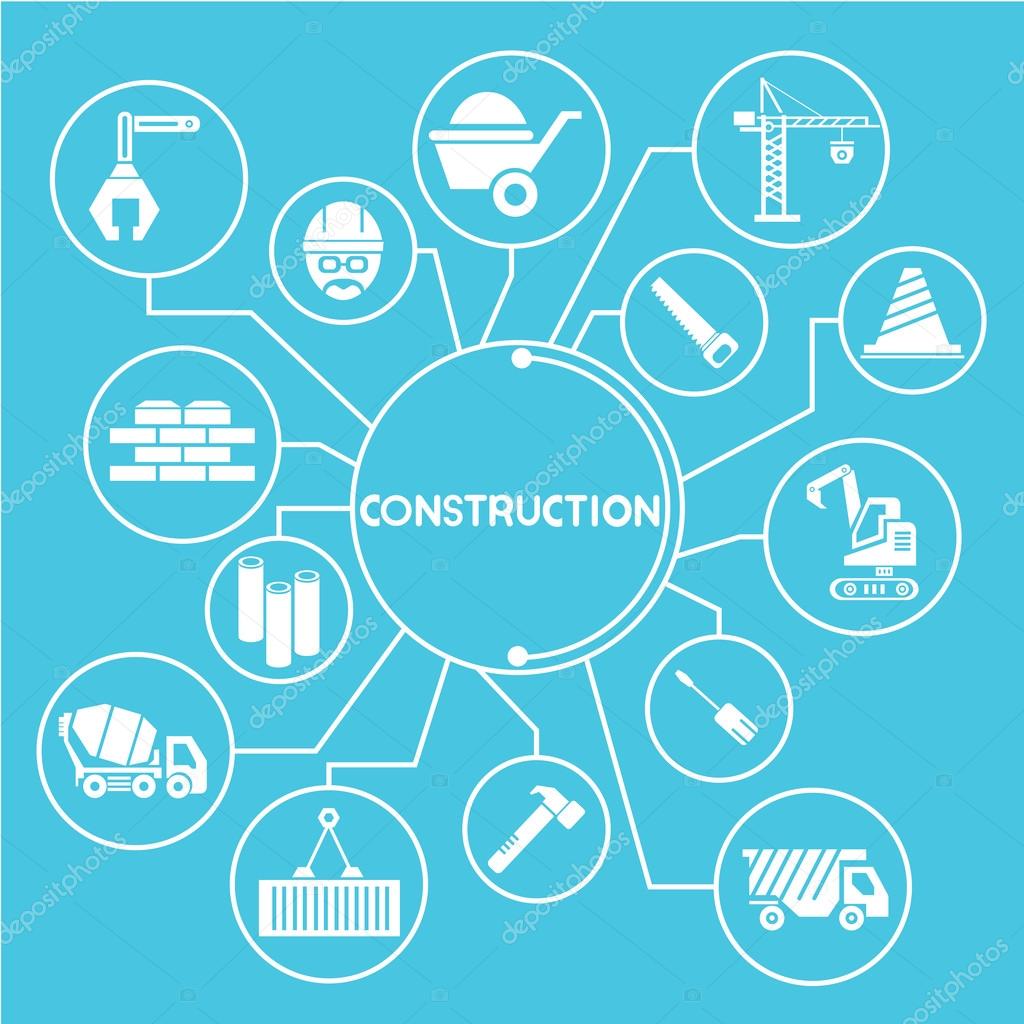 Construction network, mind mapping — Stock Vector © loopang #107679666