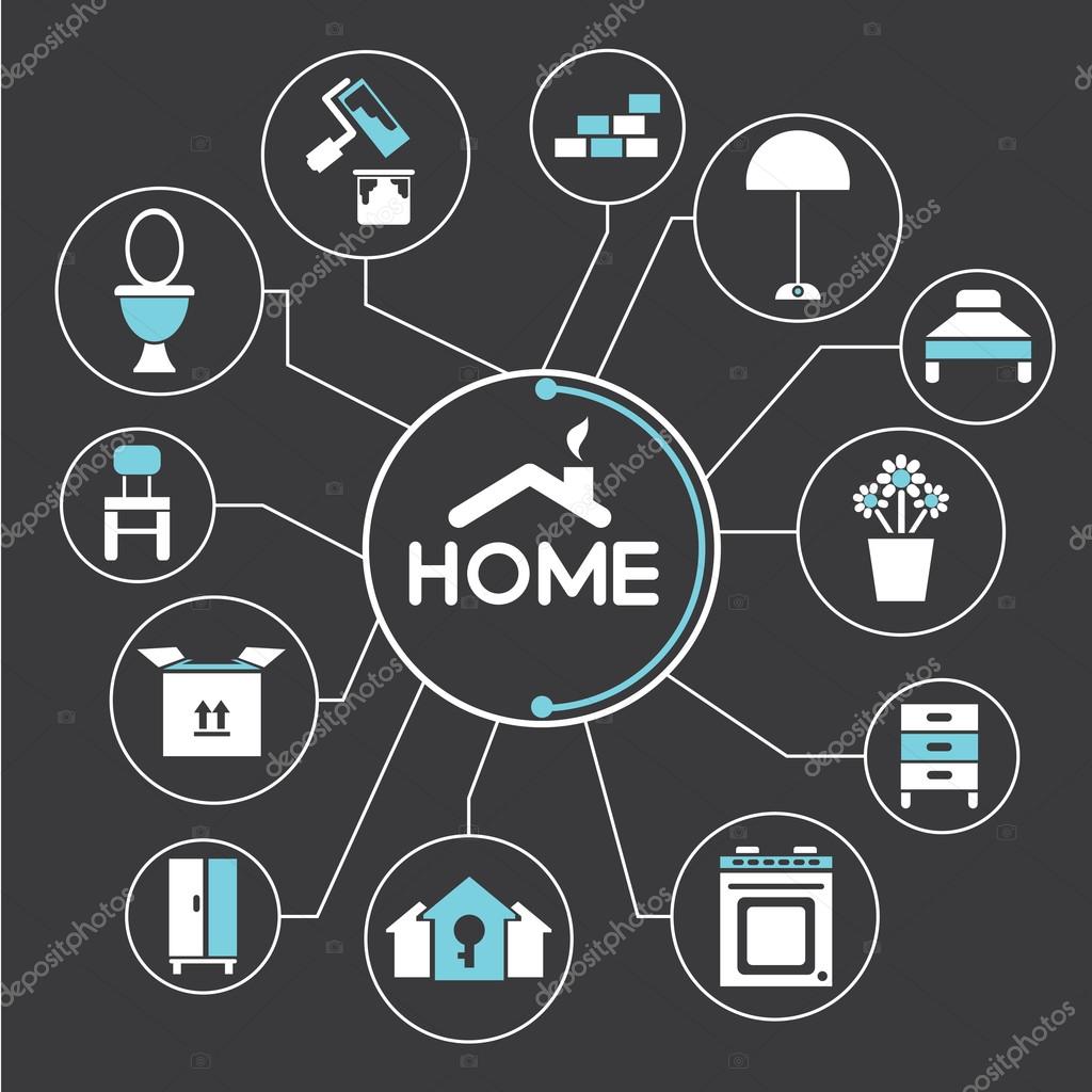 Home, interior design Stock Vector Image by ©loopang #107680174
