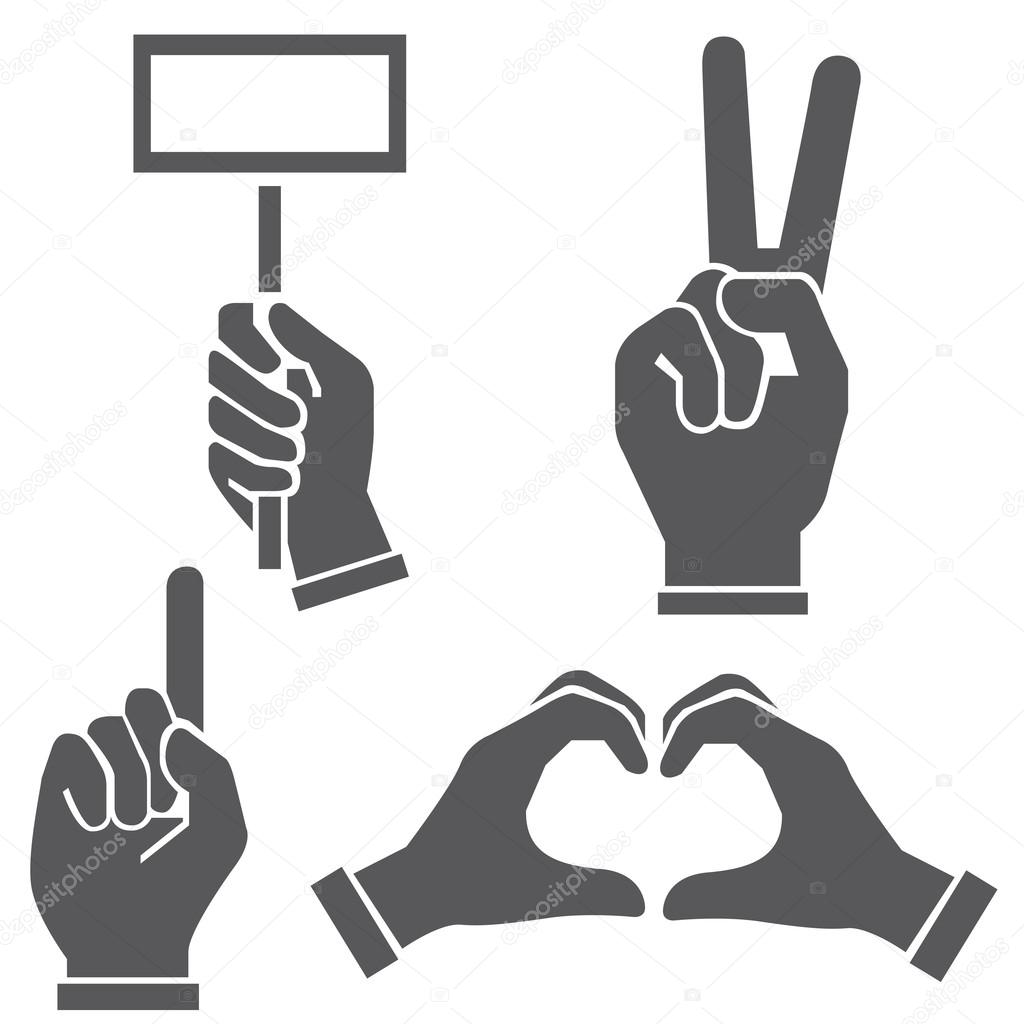 Hand set, hand sign Stock Vector Image by ©loopang #107680452