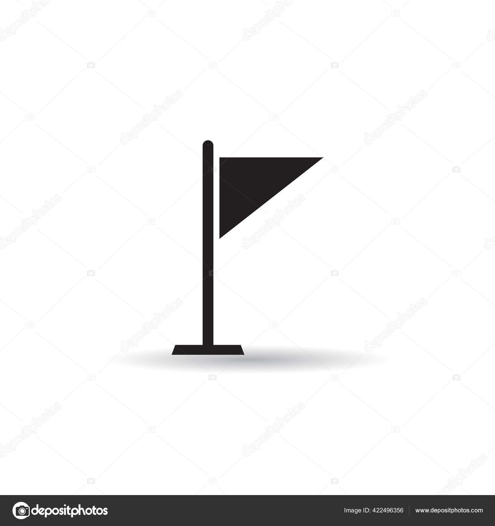 Flag Pole Icon Vector White Background Stock Vector by ©loopang 422496356