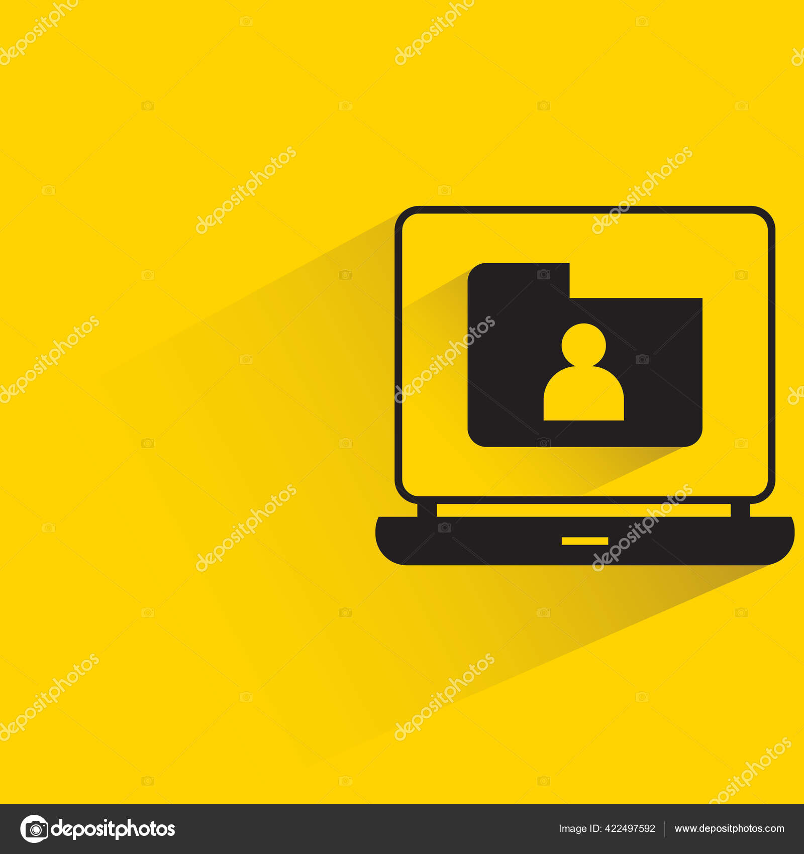 Personal Profile Laptop Yellow Background Stock Vector Image by ...