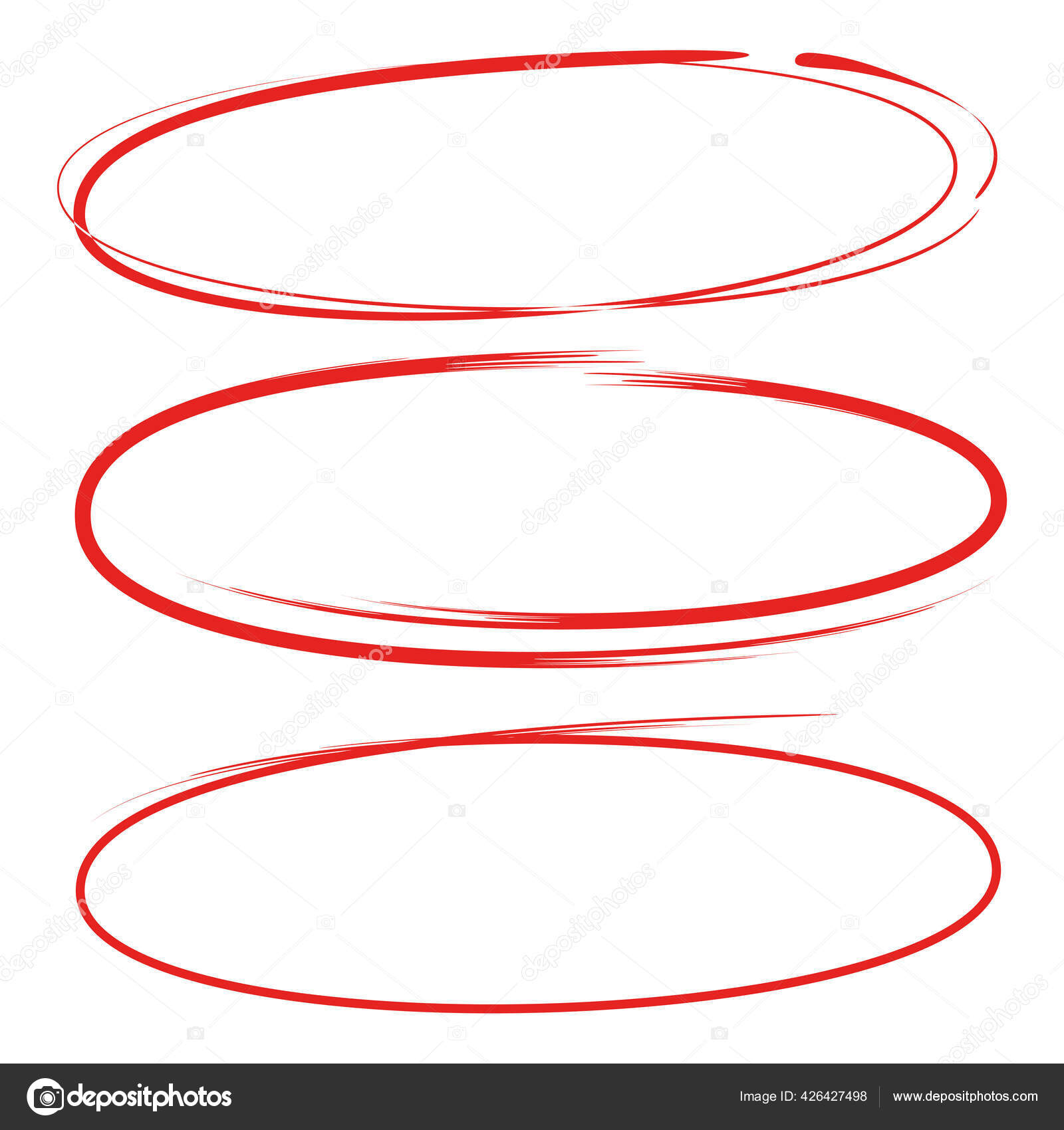 Red Hand Drawn Circle Markers Highlighter Vector Stock Vector by ...