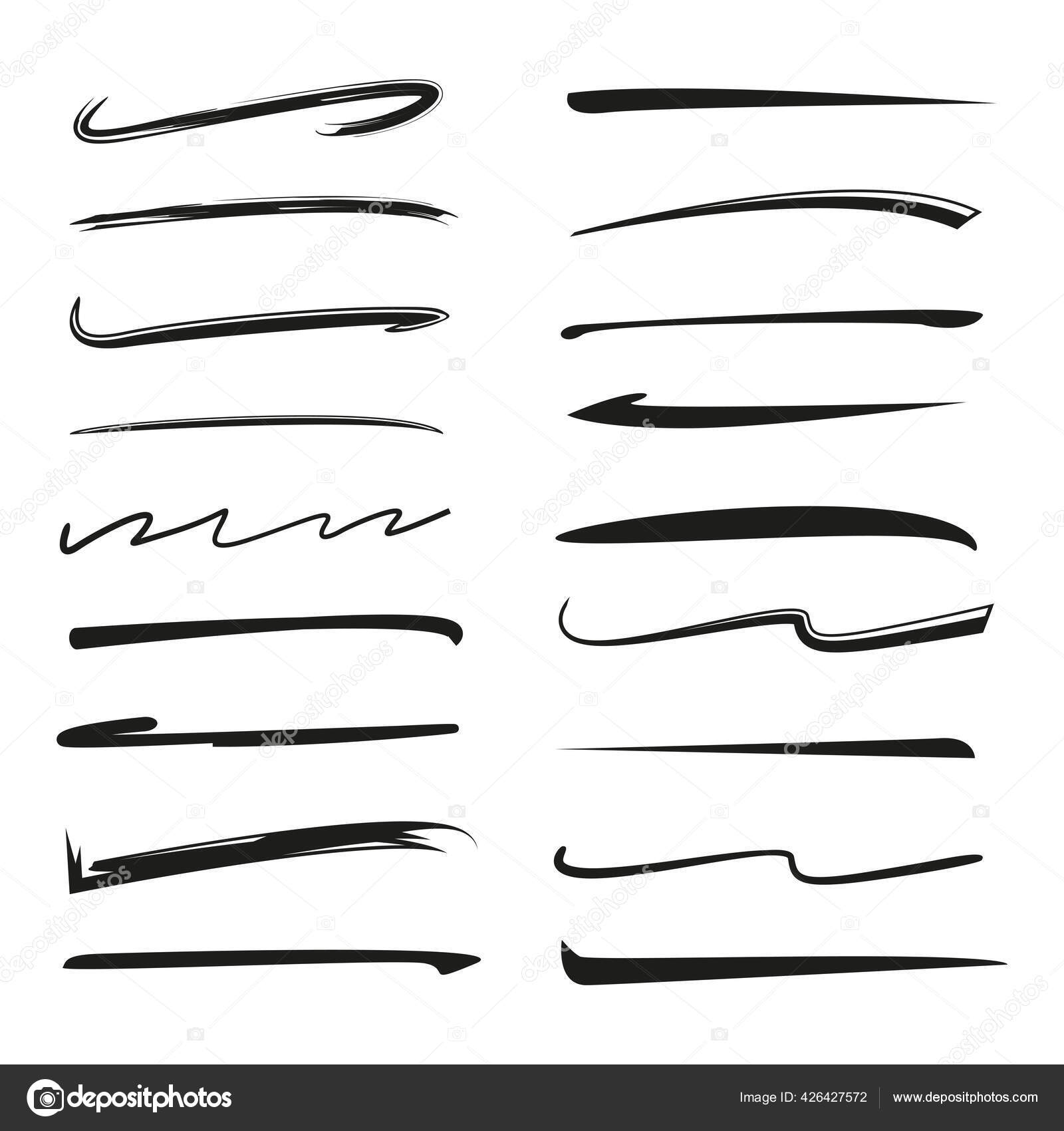 Líneas Letras Mano Vector Líneas Cepillo Vector de stock #426427572 de ...