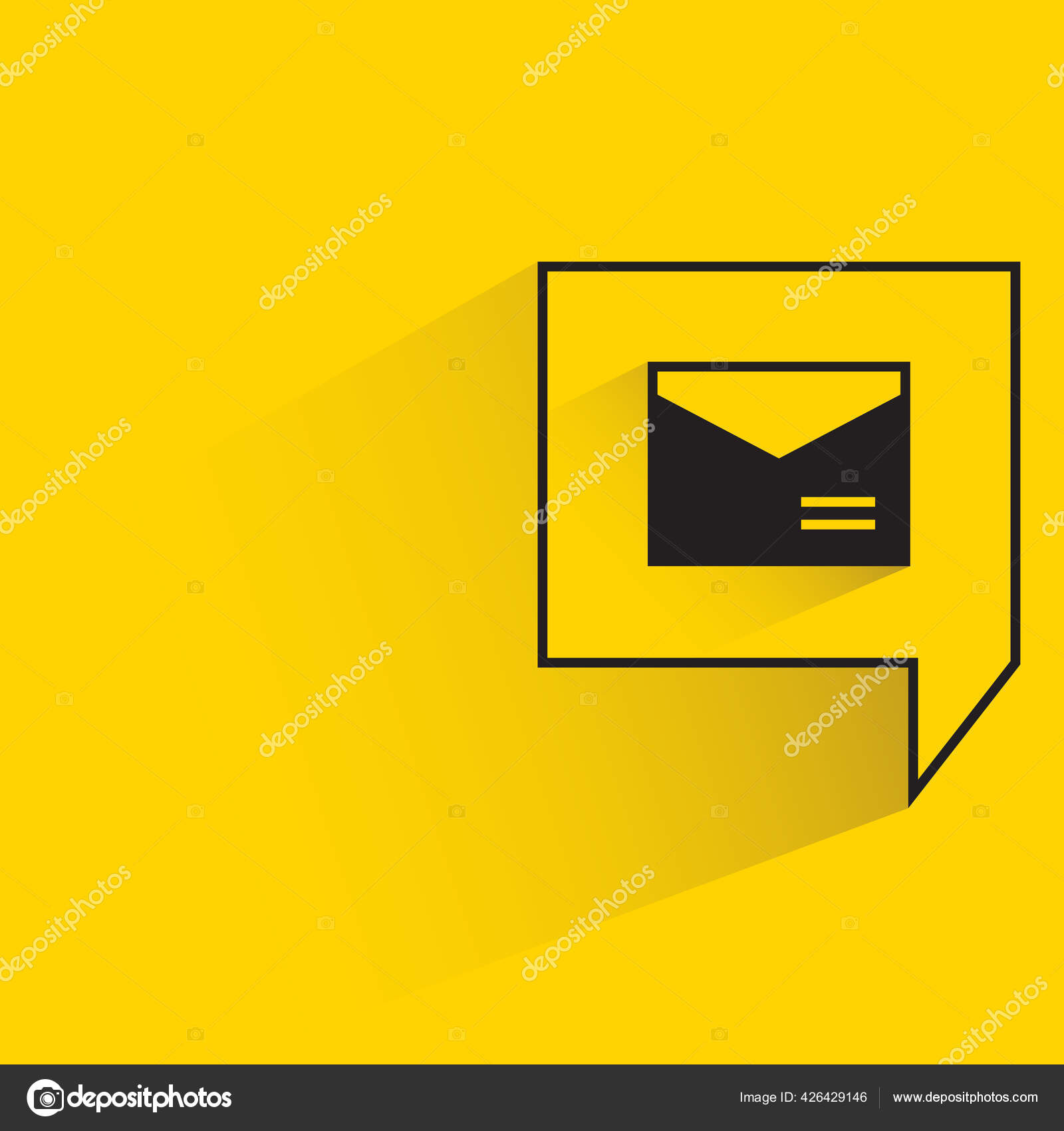 Email Message Shadow Yellow Background Stock Vector by ©loopang 426429146