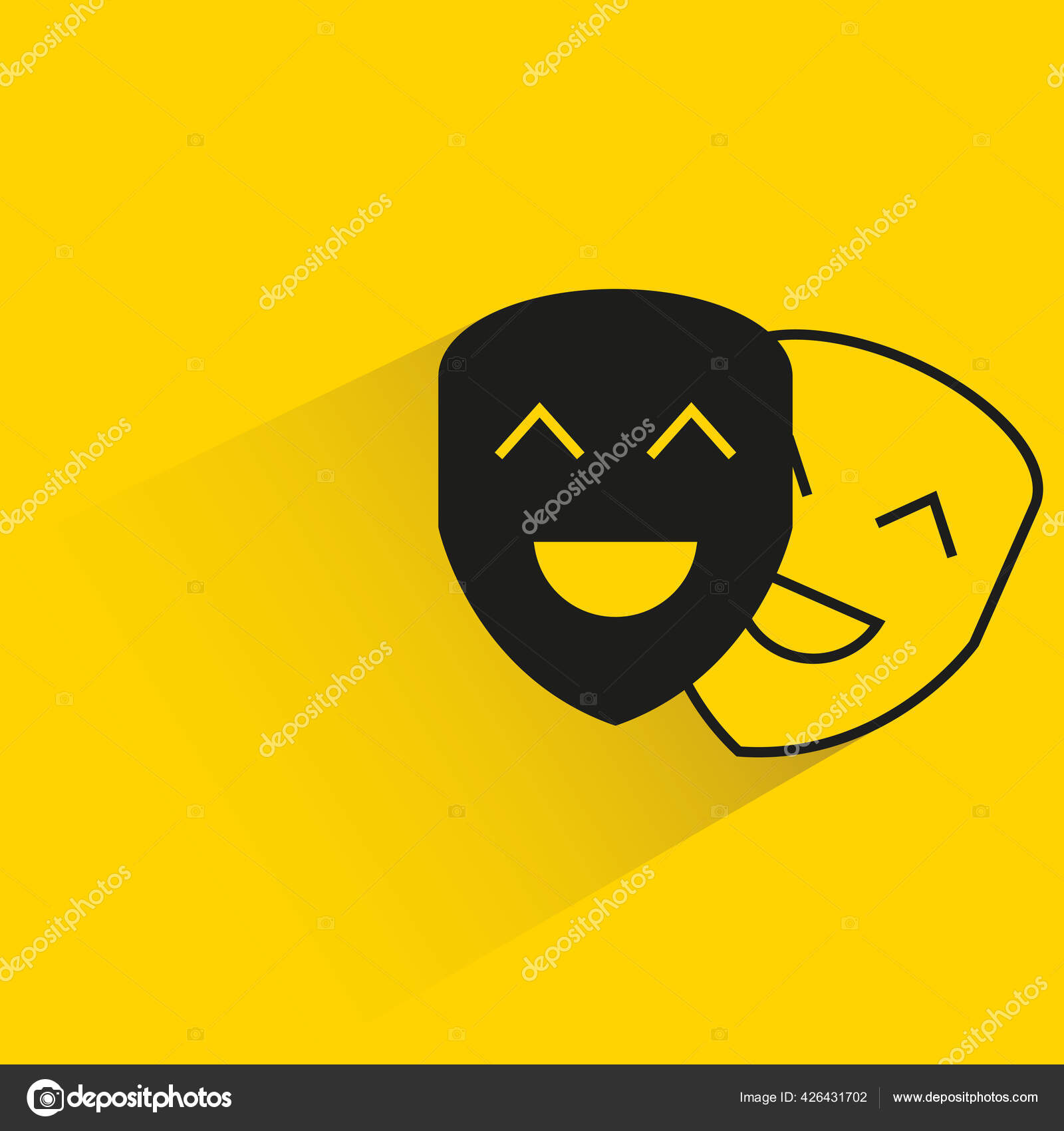 Anonymous Mask Shadow Yellow Background Stock Vector Image by ©loopang ...
