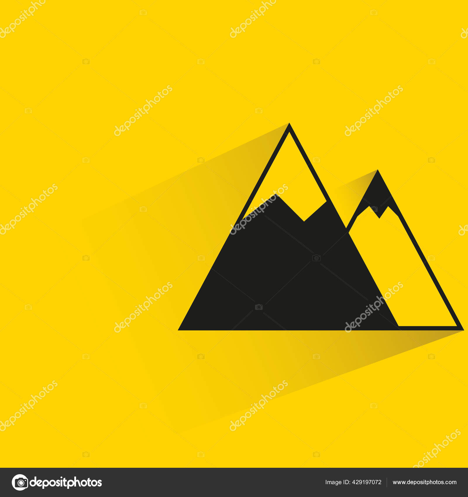Mountain Shadow Yellow Background Stock Vector by ©loopang 429197072