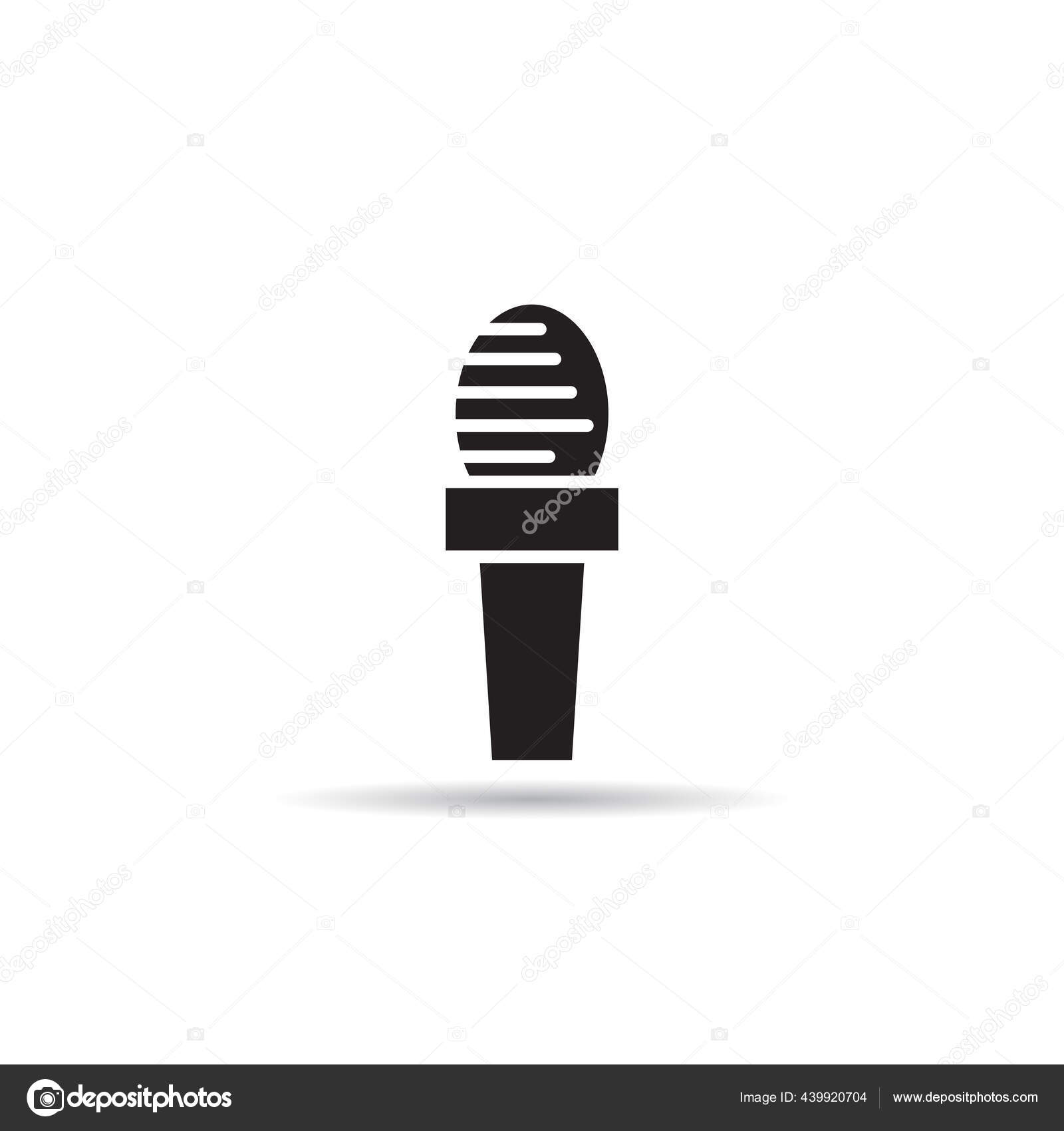Microphone Icon White Background Stock Vector by ©loopang 439920704