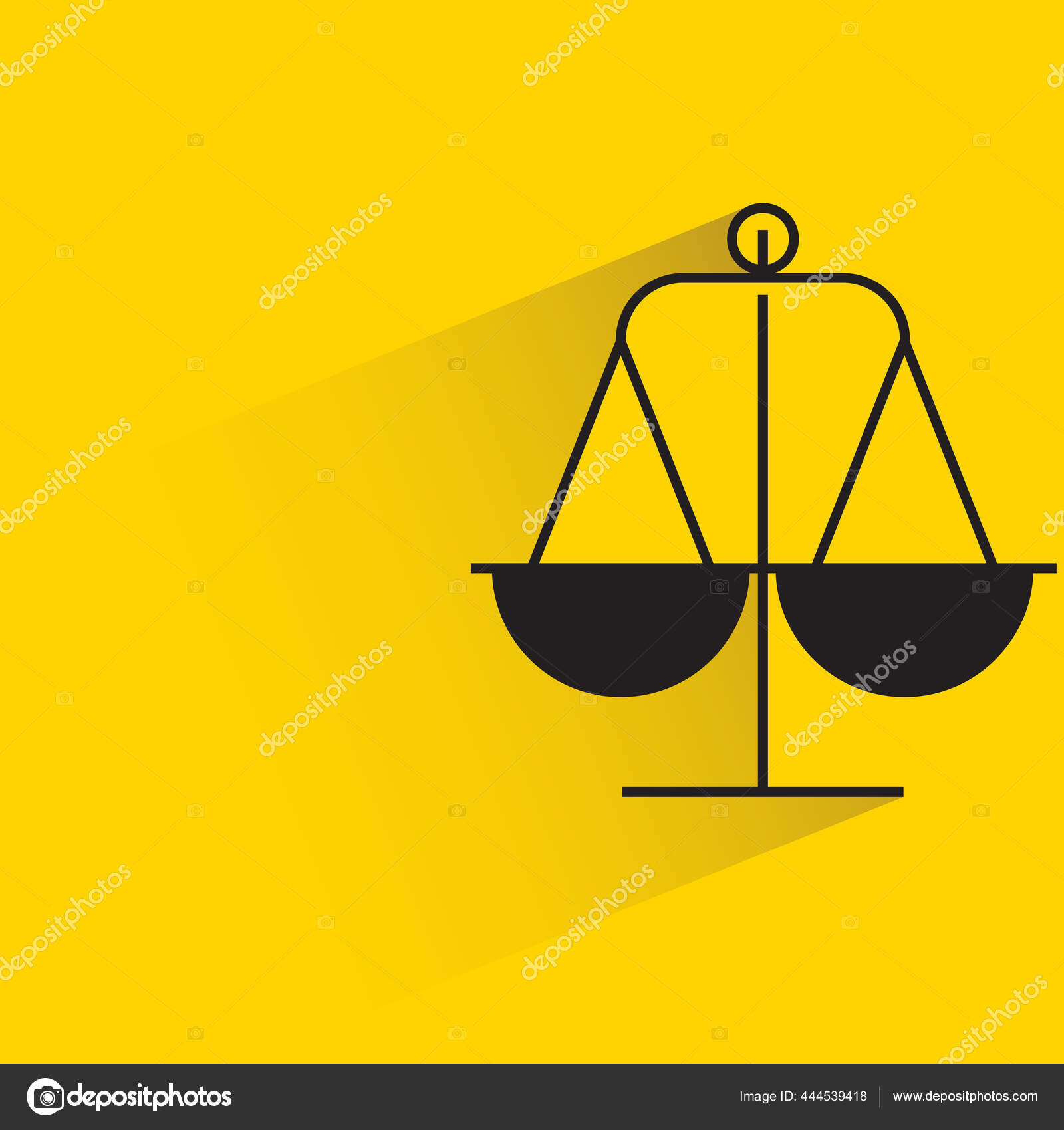 Balance Scale Shadow Yellow Background Stock Vector by ©loopang 444539418