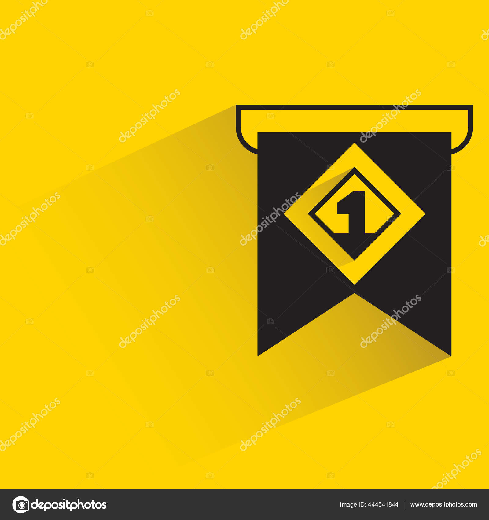 Award Ribbon Drop Shadow Yellow Background Stock Vector by ©loopang ...