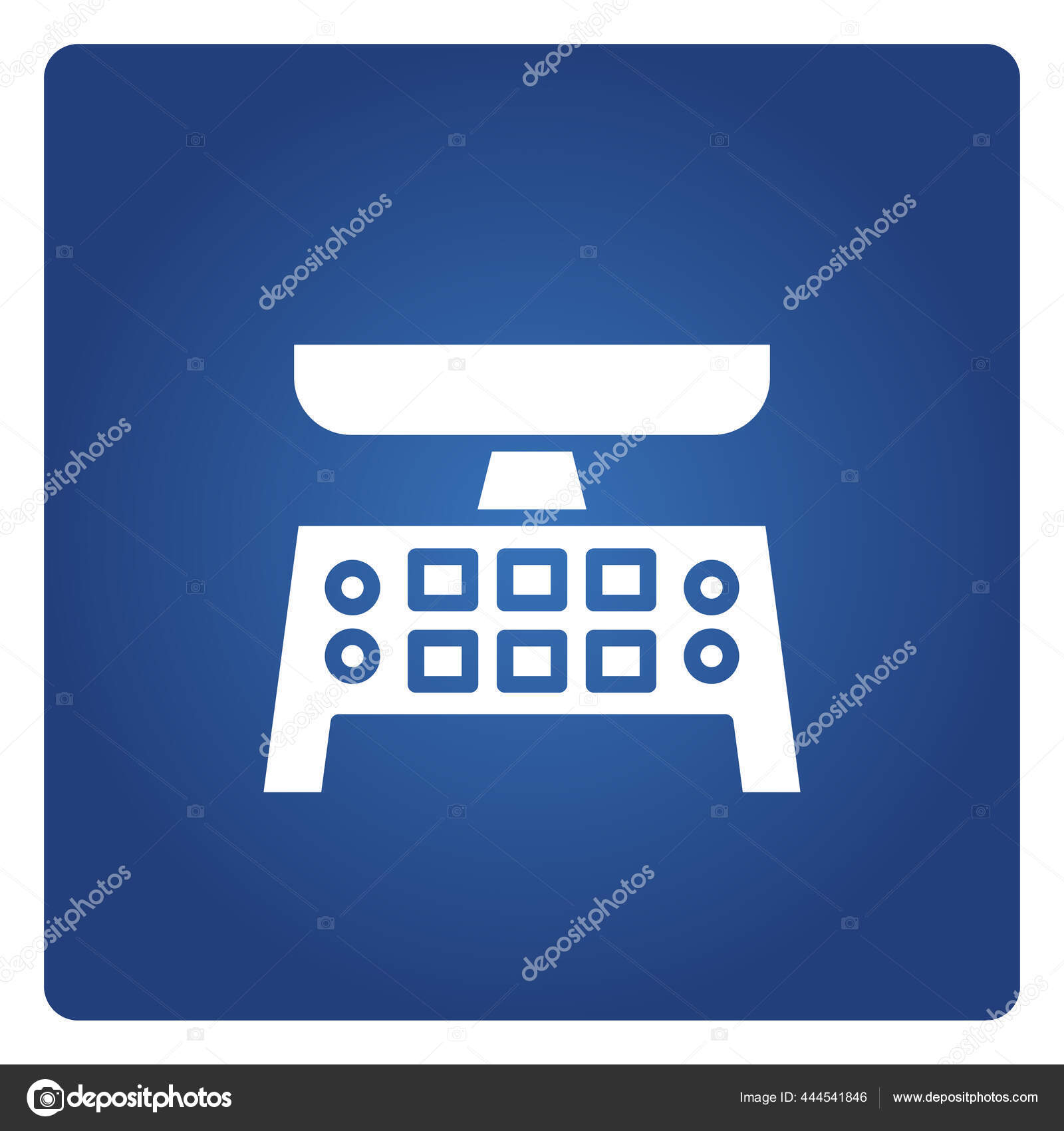 Digital Weight Scale Icon Blue Background Vector Stock Vector by ...