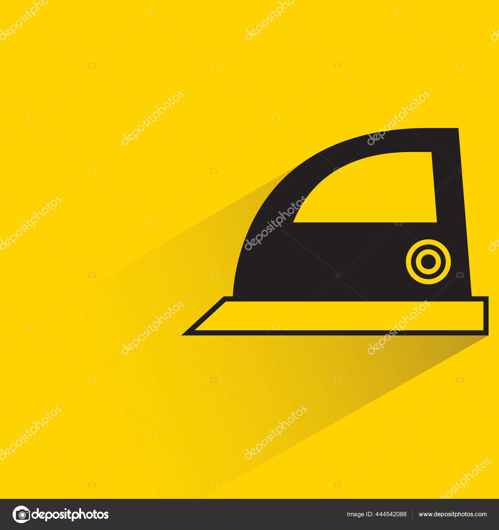 Iron Drop Shadow Yellow Background Stock Vector by ©loopang 444542088