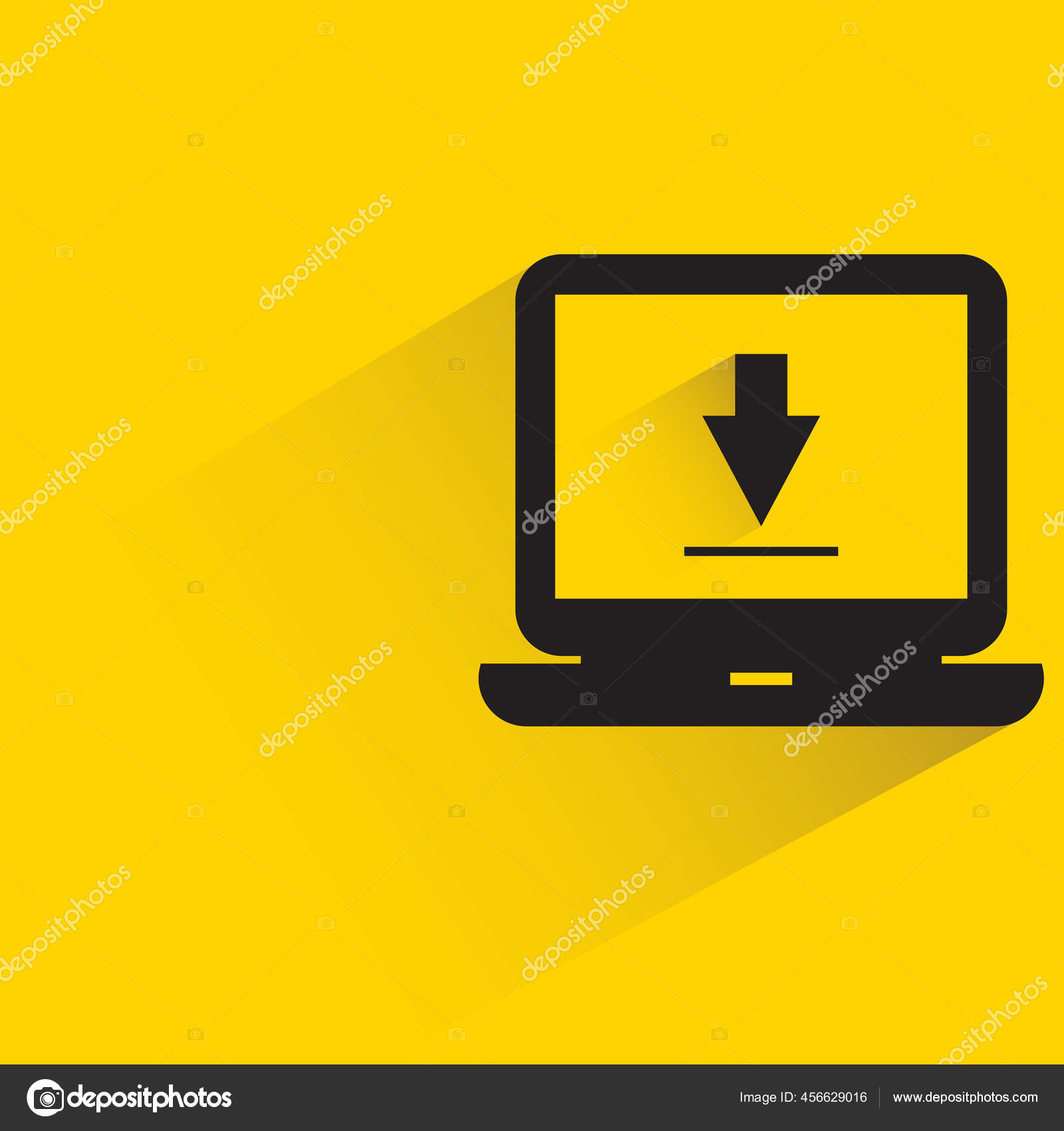 Download Laptop Shadow Yellow Background Stock Vector Image by ©loopang ...