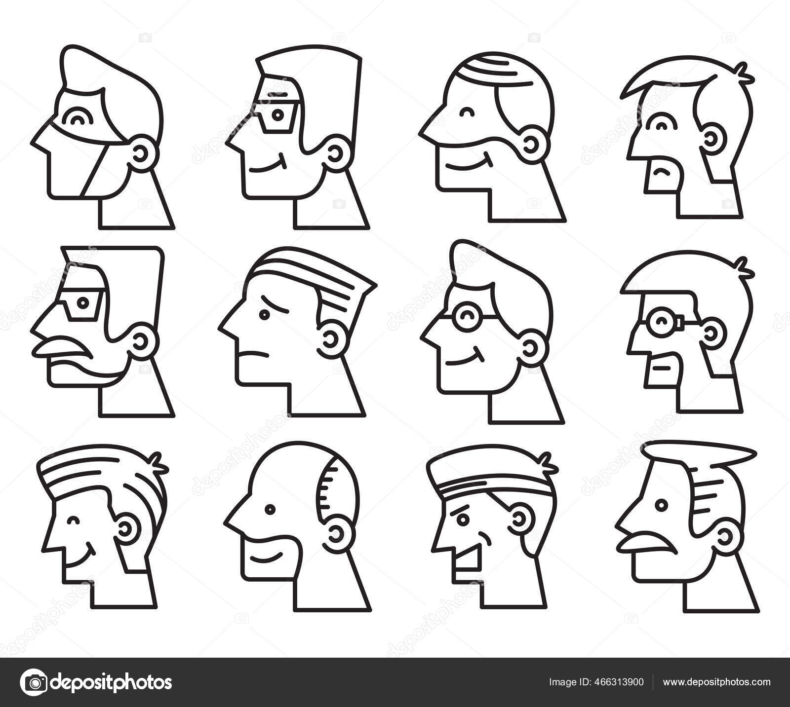 Human Face Side View Profile Avatars Vector Stock Vector by ©loopang ...