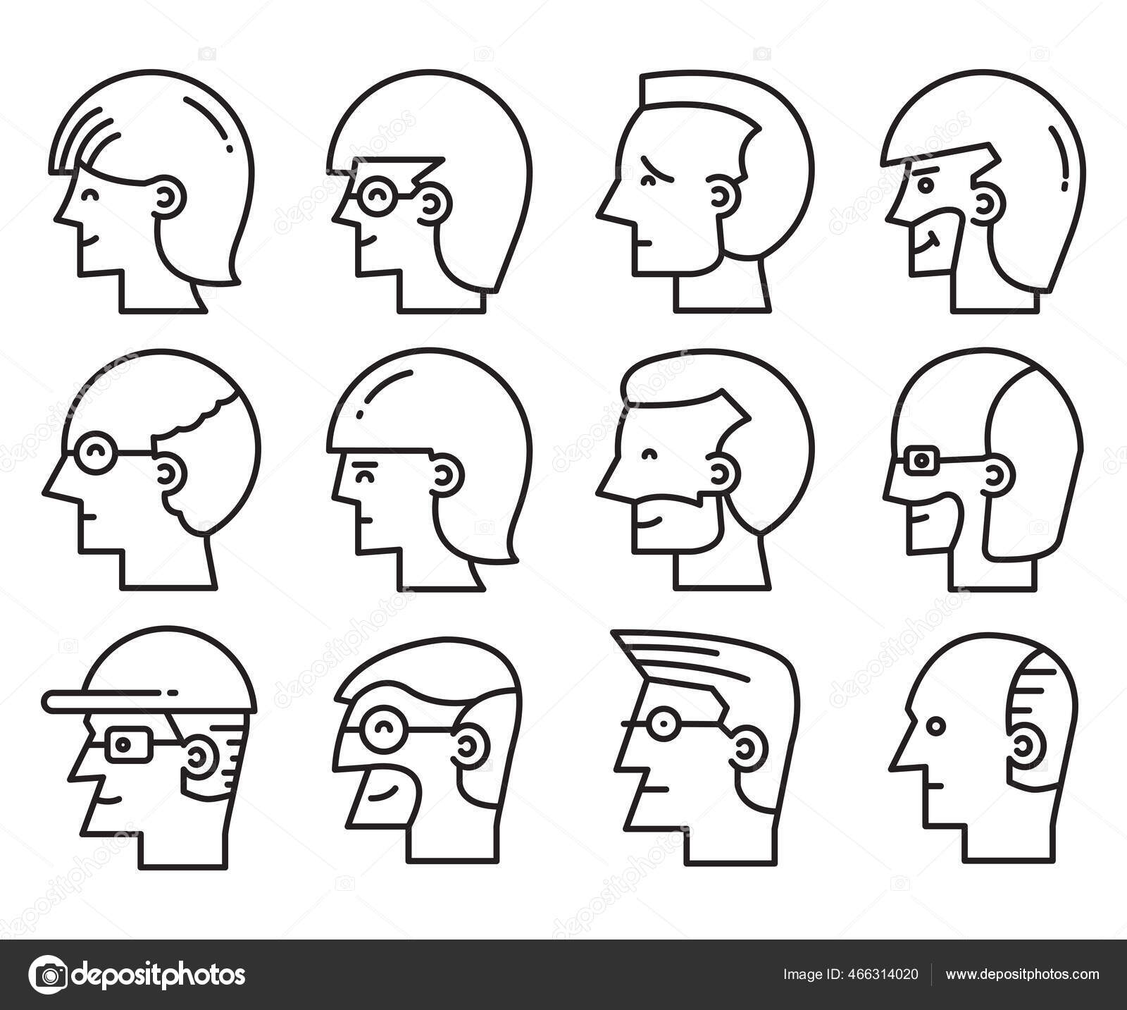Human Face Side View Profile Avatars Vector Stock Vector Image by ...