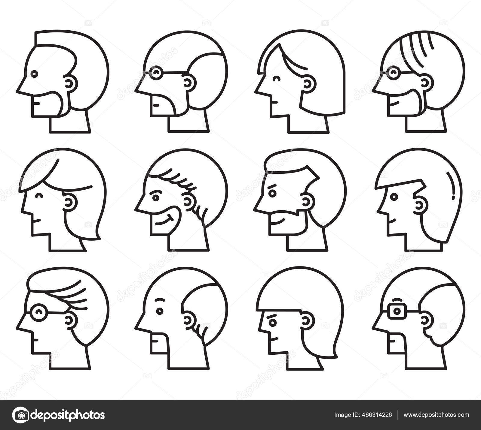 Human Face Side View Profile Avatars Vector Stock Vector by ©loopang ...
