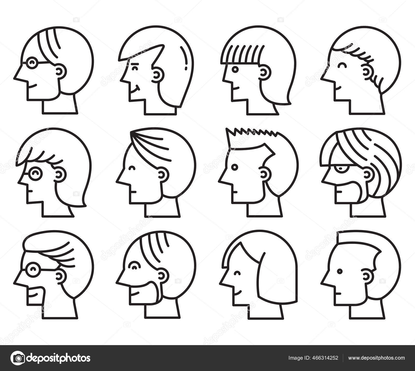 Human Face Side View Profile Avatars Vector Stock Vector by ©loopang ...