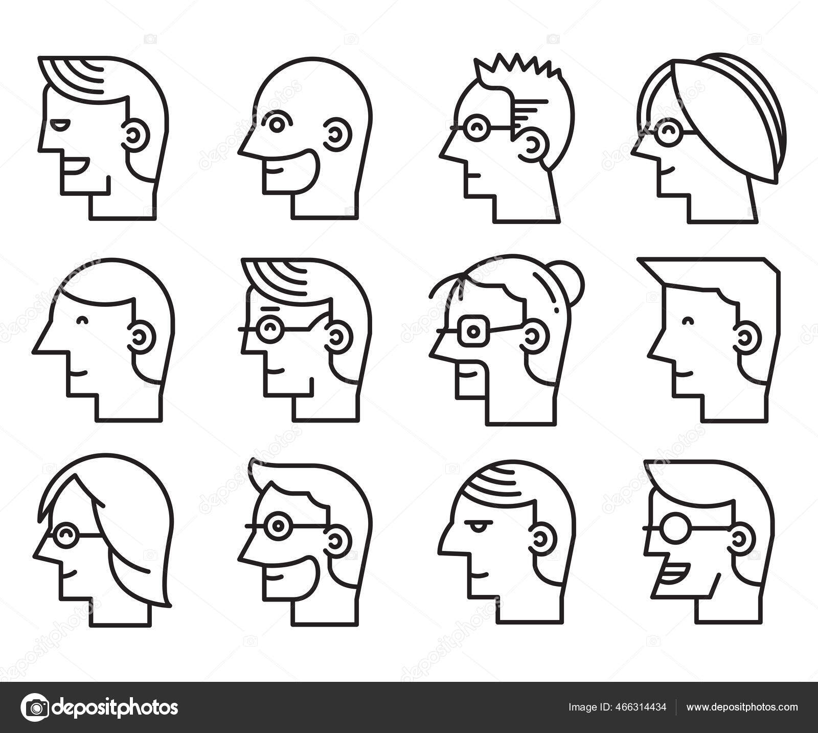 Human Face Side View Profile Avatars Vector Stock Vector by ©loopang ...
