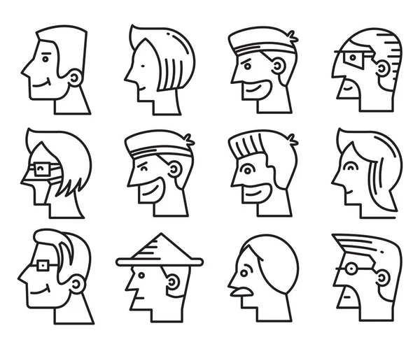 Human Face Side View Profile Avatars Vector Stock Vector by ©loopang ...