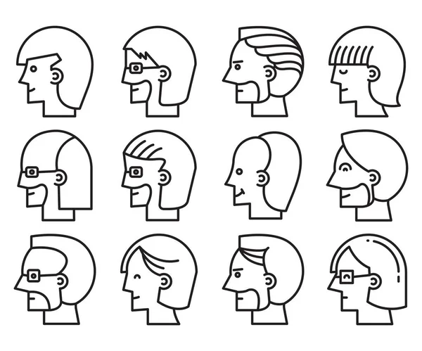 Human Face Side View Profile Avatars Vector 图库矢量图©loopang 466313894