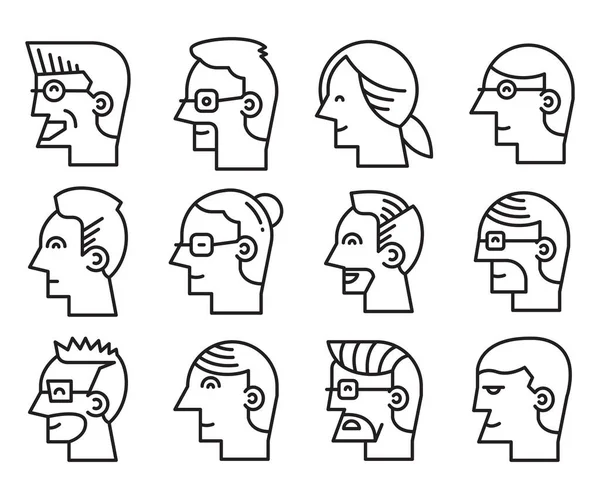 Human Face Side View Profile Avatars Vector 图库矢量图©loopang 466313894