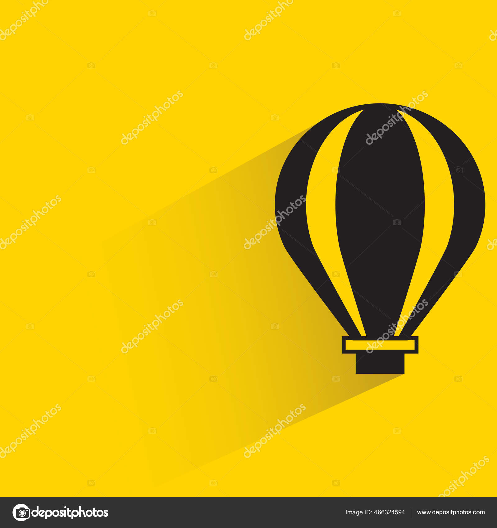 Balloon Shadow Yellow Background Stock Vector by ©loopang 466324594