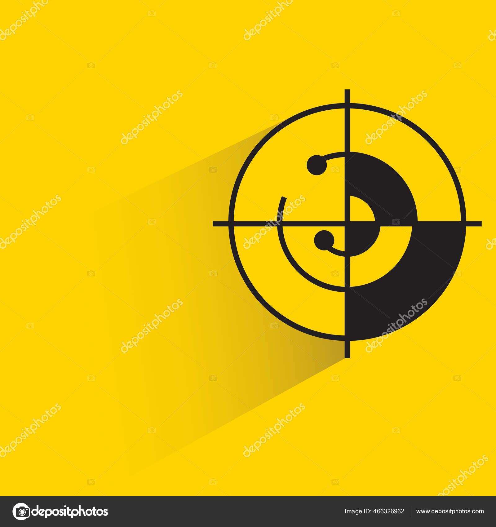 Radar Symbol Shadow Yellow Background Stock Vector by ©loopang 466326962