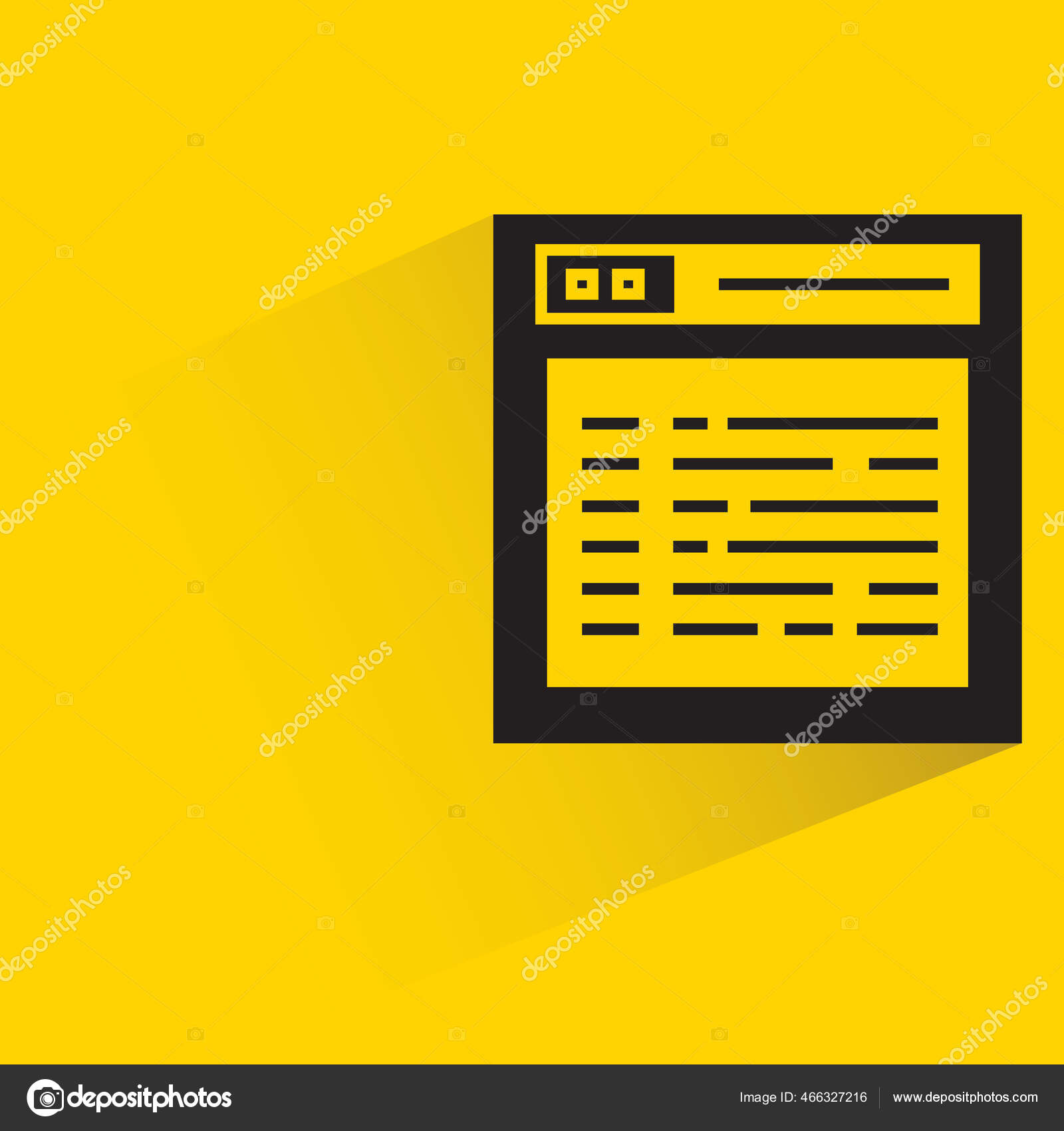 Web Browser Code Shadow Yellow Background Stock Vector by ©loopang ...