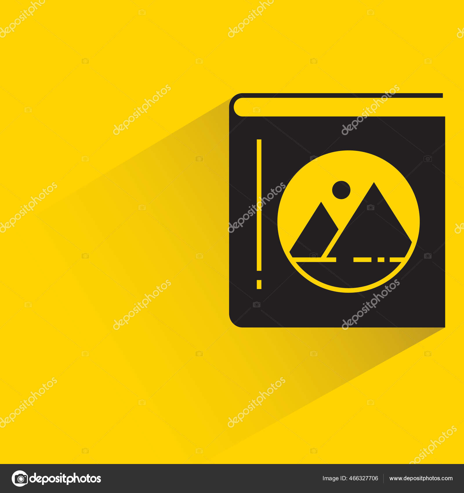 Book Shadow Yellow Background Stock Vector by ©loopang 466327706