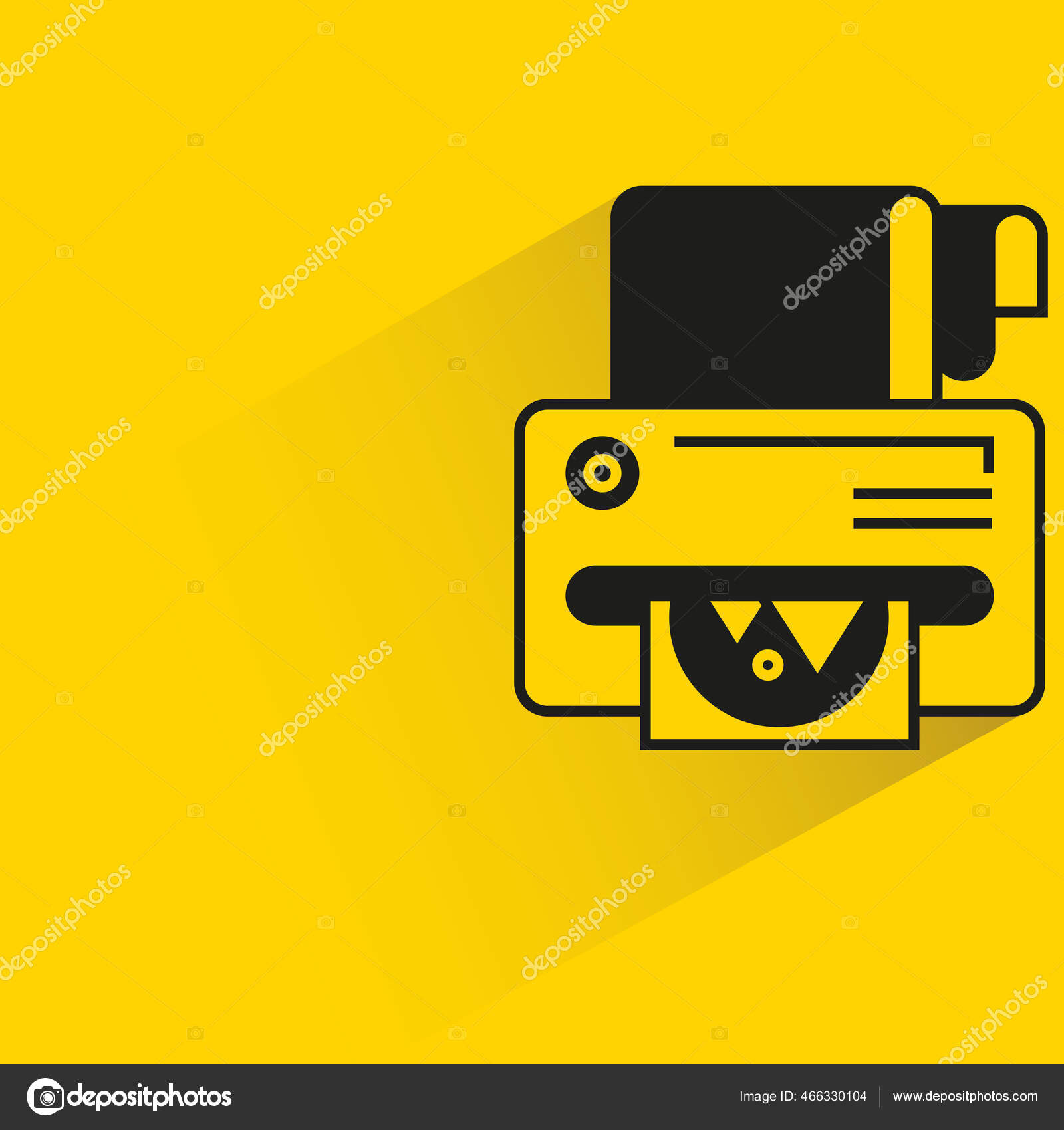 Printer Shadow Yellow Background Stock Vector Image by ©loopang #466330104