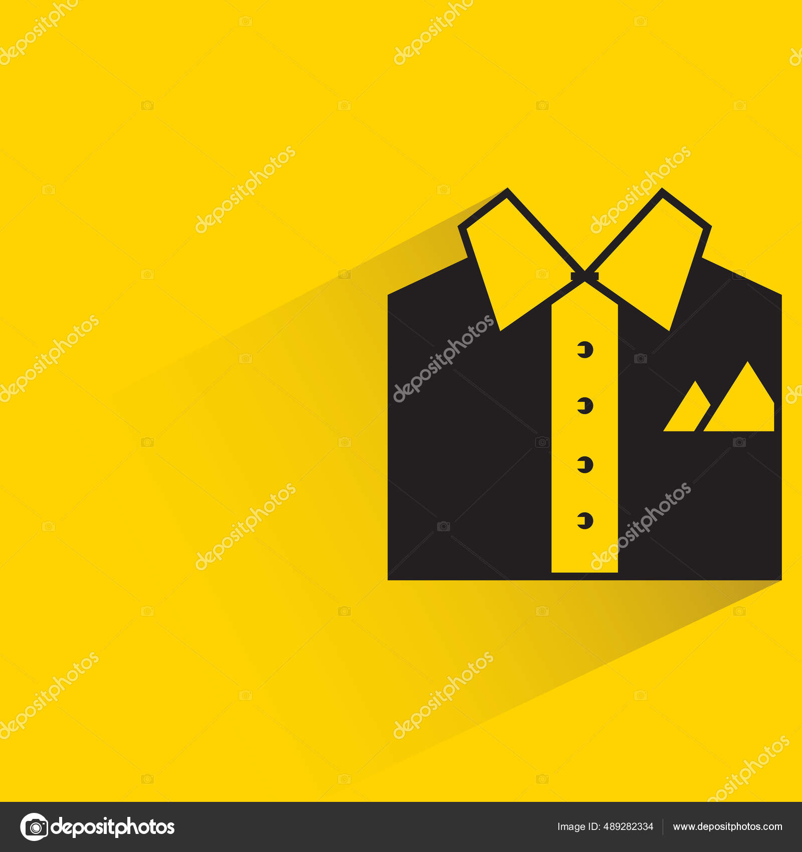 Shirt Shadow Yellow Background Stock Vector by ©loopang 489282334