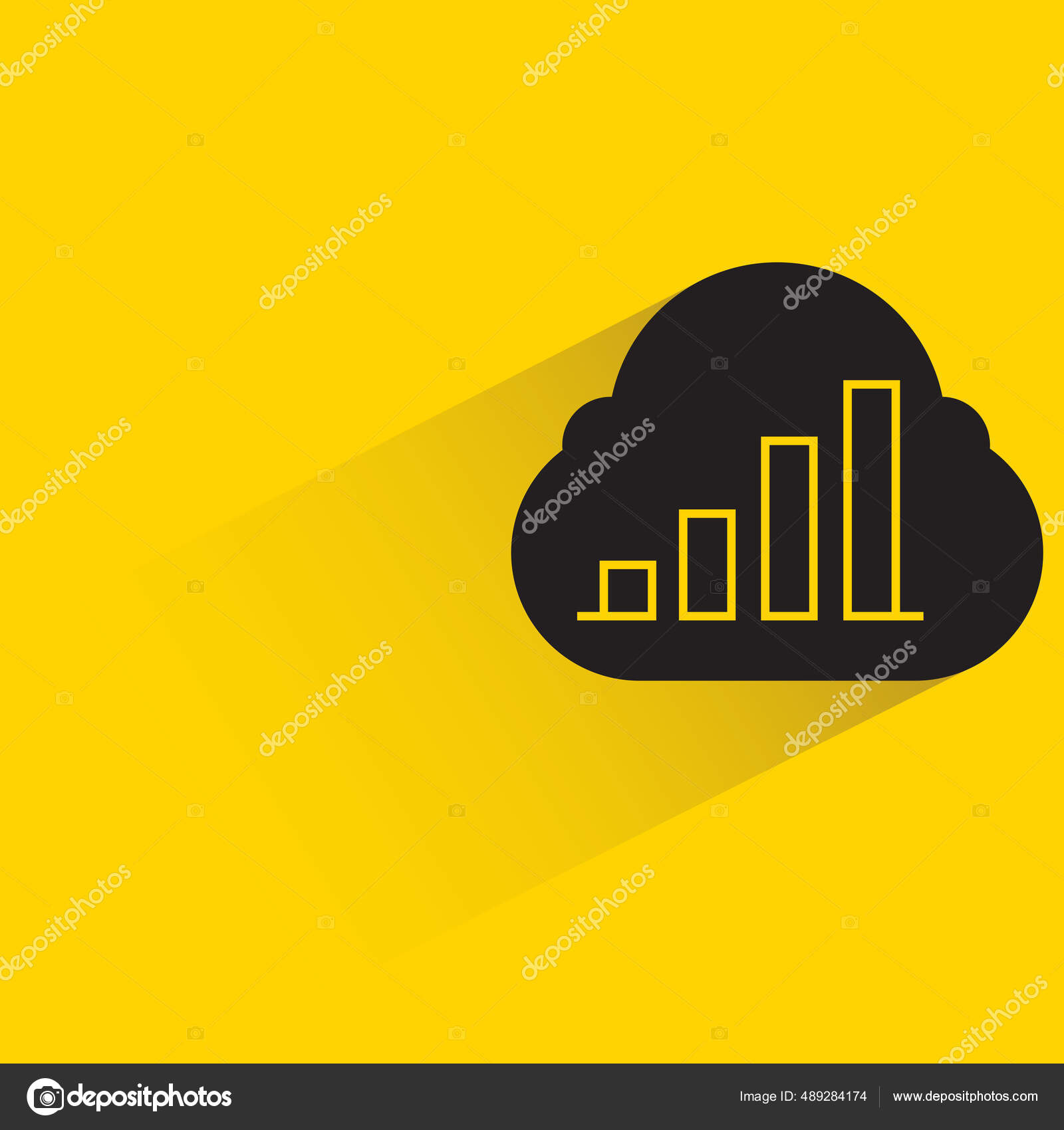 Cloud Bar Chart Yellow Background Stock Vector by ©loopang 489284174