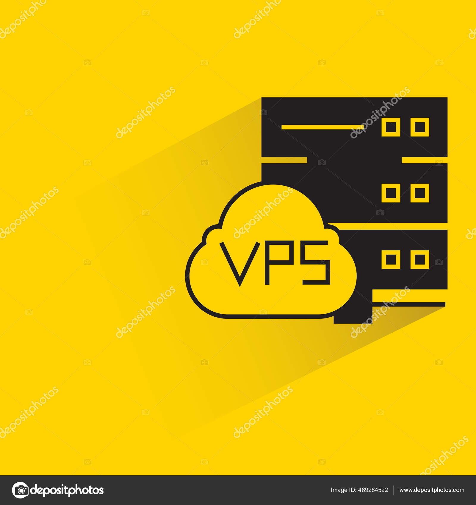 Router Cloud Vps Yellow Background Stock Vector by ©loopang #489284522