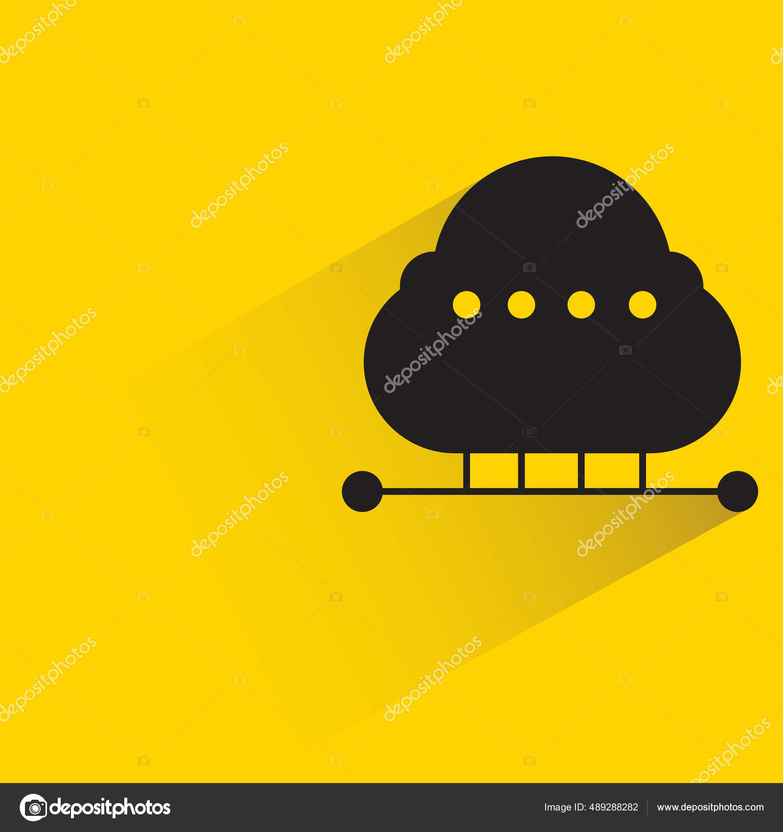 Cloud Computing Shadow Yellow Background Stock Vector by ©loopang 489288282