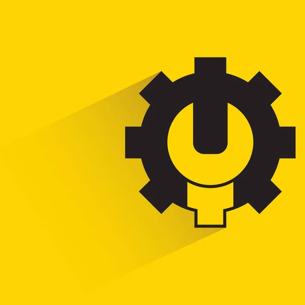 Gear Shadow Yellow Background Stock Vector by ©loopang 659927980
