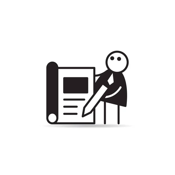 Stick Figure Student Writing