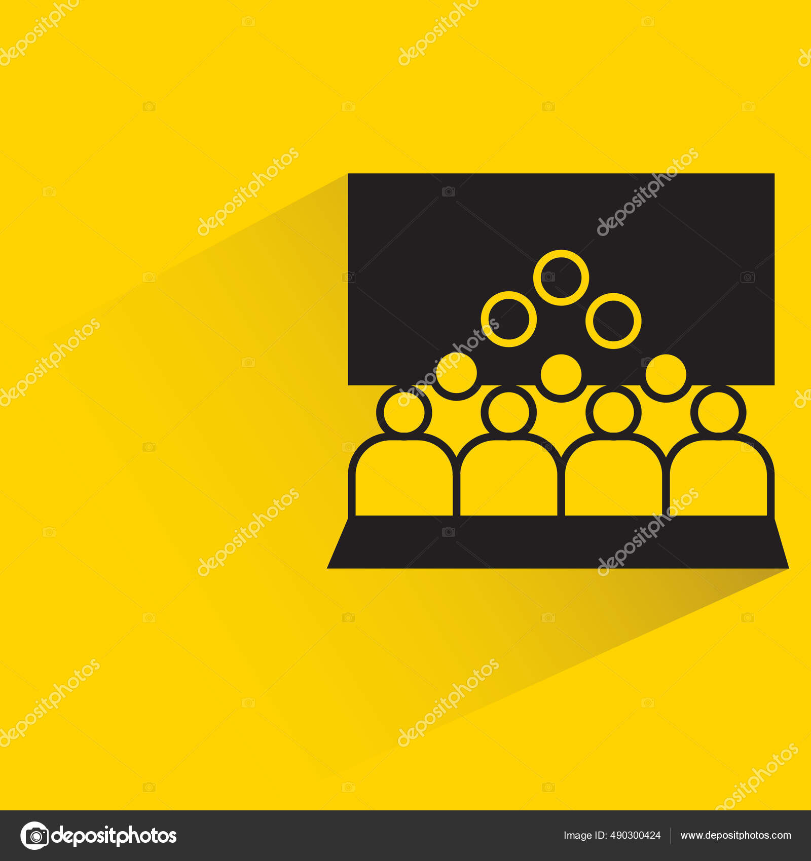 People Audience Board Icon Yellow Background Stock Vector by ©loopang ...