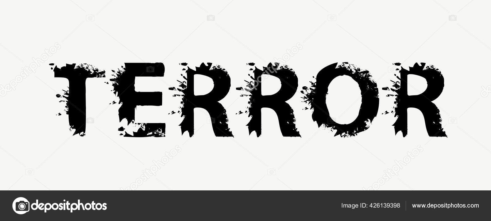 Terror Lettering Black Scary Letters Light Background Vector ...