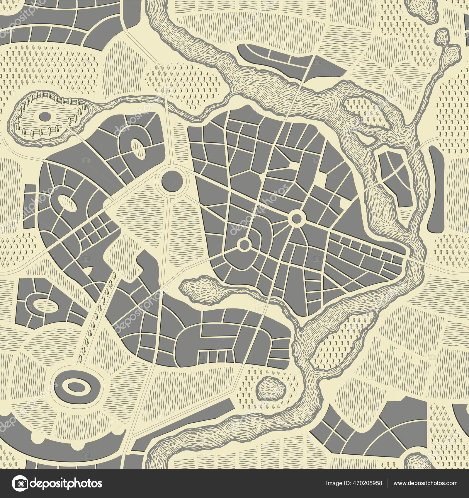 Vintage Road Map Background